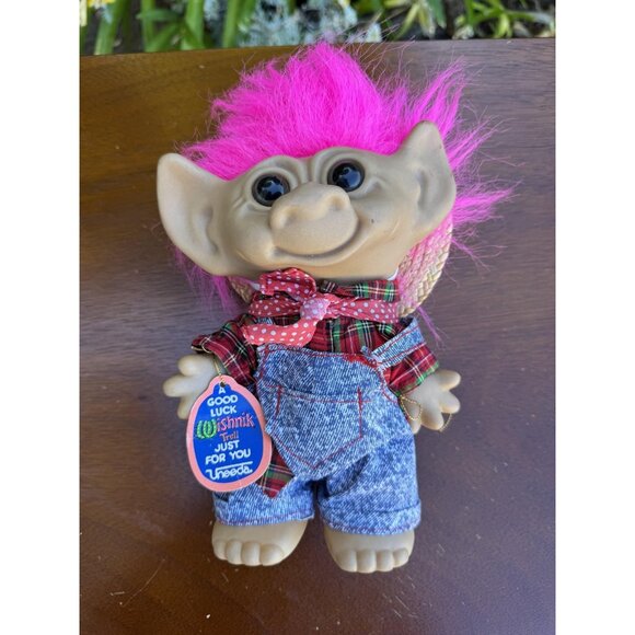 Uneeda | Toys | Vintage 981 Uneeda Wishnik Troll Doll Plaid Shirt ...